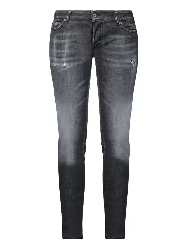 Dsquared2 Jeans In Cotton, Elastane, And Cow Leather - Black