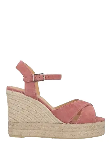 CastaÑer Leather Espadrille Wedge Sandals - Pink