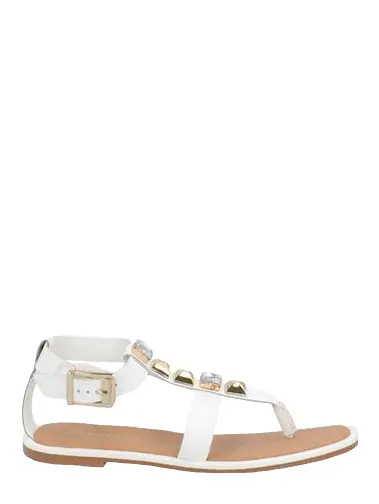 APEPAZZA Leather Thong Sandals - White