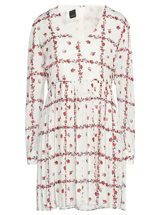 Pinko Mini Floral Print Crepe Dress - White