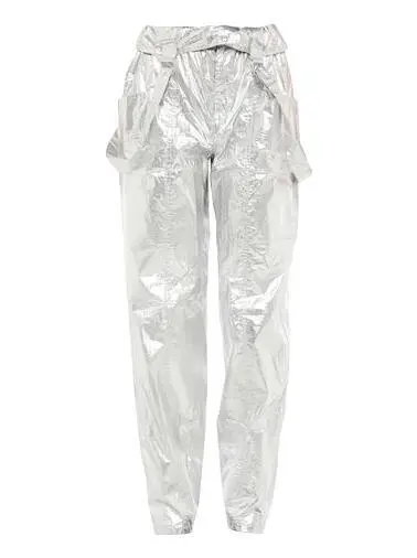 Isabel Marant Tapered Laminated Pants - Silver