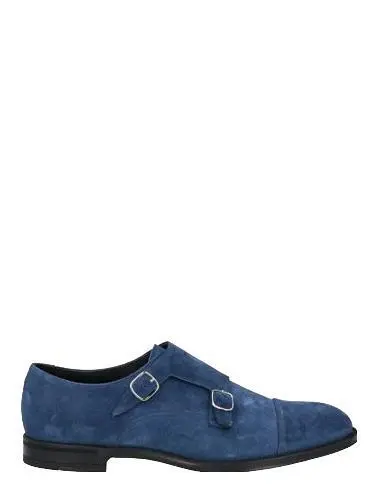 DOUCAL'S Loafers In Leather With Monk Strap - Blue
