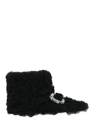 ROGER VIVIER Padded Shearling Ankle Boots - Black