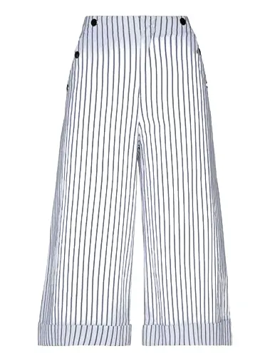 DONDUP Striped Twill Wide-leg Pants - White