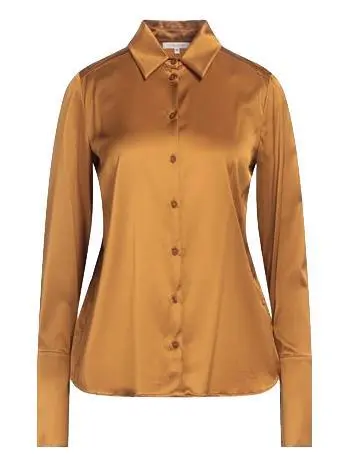 Patrizia Pepe Satin Shirt With Logo - Yellow