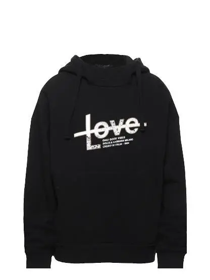 Dolce & Gabbana Fleece Logo Hoodie - Black