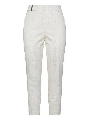 Peserico Houndstooth Tapered-leg Trousers - White