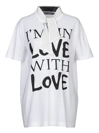 Dolce & Gabbana T-shirt With Bow-tie Neckline - White