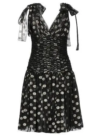 Dolce & Gabbana Flared Polka-dot Midi Dress - Black
