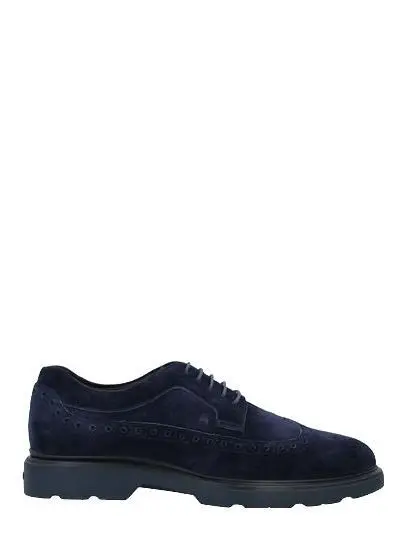 Hogan Lace-up Shoes In Leather - Blue