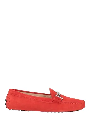 TOD'S Soft Leather Loafers - Tomato Red