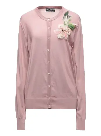 Dolce & Gabbana Cardigan With Floral Applique - Pink