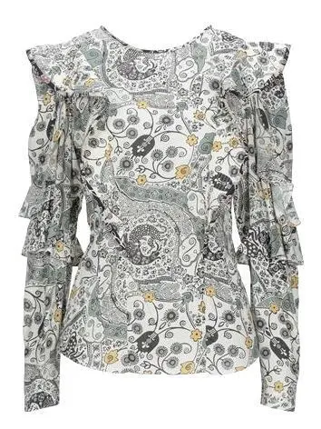 MARANT ETOILE Floral Print Top - Ivory