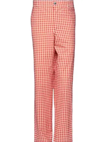 Burberry Wool-blend Checked Trousers - Red