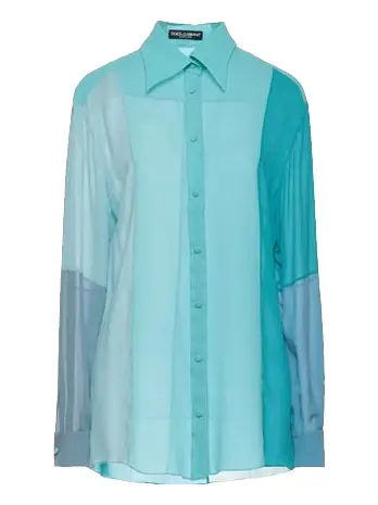 Dolce & Gabbana Multicolor Crepe Shirt - Blue