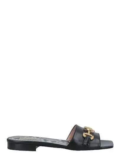 Roberto Cavalli Leather Sandals With Metal Applications - Black
