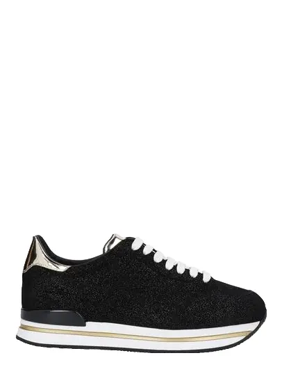Hogan Leather And Textile Sneakers - Black