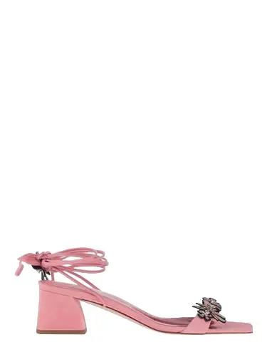 ROGER VIVIER Sandals With Floral Appliqués - Pink