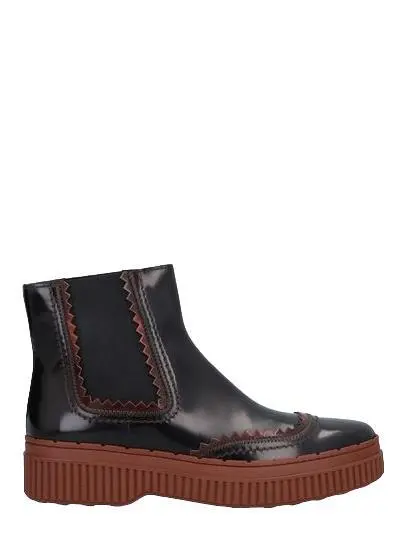 TOD'S Ankle Boots In Leather And Textile Fibers - Brown