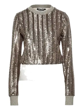 Dolce & Gabbana Two-tone Sequined Top - Gold