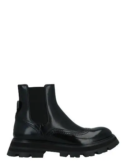 Alexander McQueen Ankle Boots In Soft Leather - Black