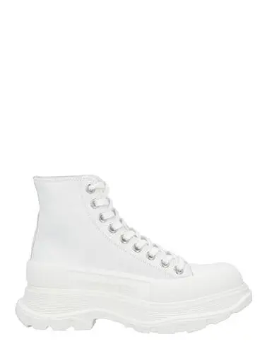 Alexander McQueen High-top Leather Sneakers - White