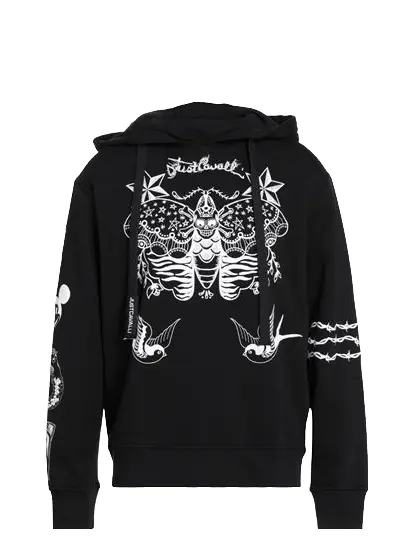Just Cavalli Printed French Terry Hoodie - Black