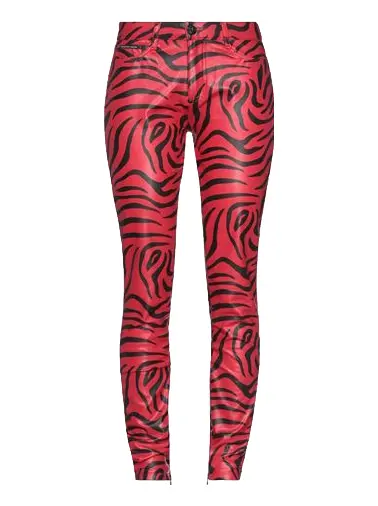 Philipp Plein Slim-leg Tapered Zebra Print Pants - Red