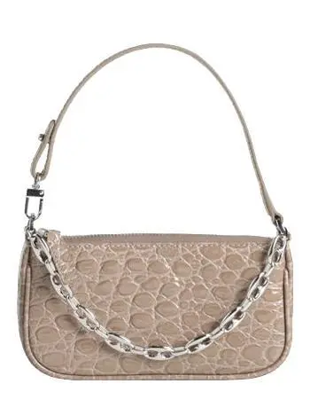 By Far Baguette Bag With Crocodile Print - Beige