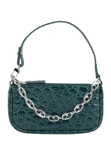 By Far Baguette Bag With Crocodile Print - Green