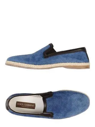 Dolce & Gabbana Espadrilles In Perforated Suede - Blue