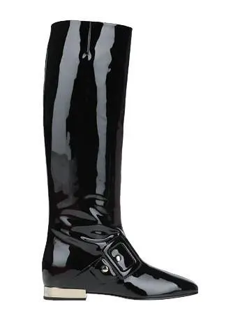 ROGER VIVIER Leather Boots With Appliqués - Black