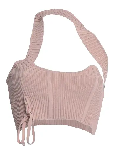 ANDREĀDAMO Knitted Crop Top - Pink