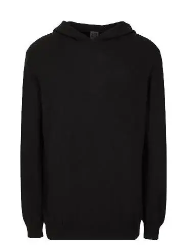 8 BY YOOX Wool Blend Relaxed Fit Hoodie Sweater - Black