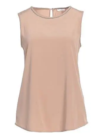 Peserico Crepe Top With Appliqués - Beige