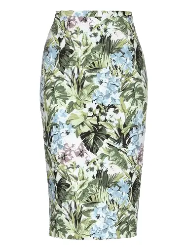 Pinko Floral Print Midi Skirt - White