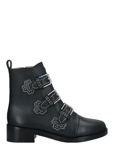 Maje Leather Biker Ankle Boots - Black
