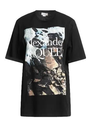 Alexander McQueen Printed Cotton T-shirt - Black