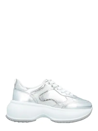 Hogan Soft Leather Sneakers - Silver