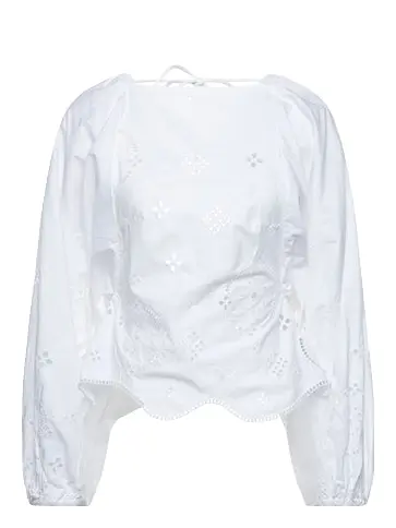 GANNI Top With Broderie Anglaise - White