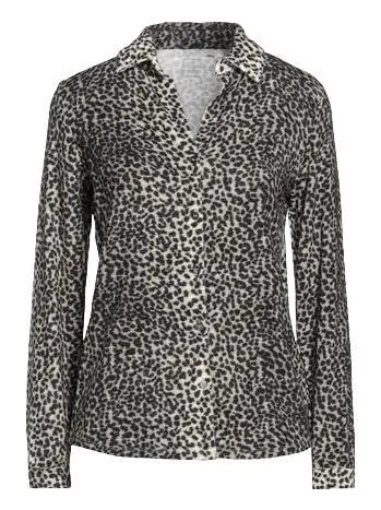 Majestic Filatures Long Sleeve Leopard Print Jersey Shirt - Black