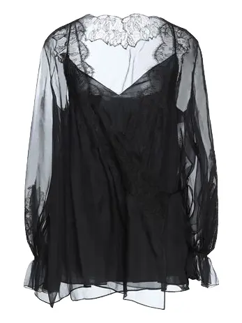 Valentino Garavani Lace-trimmed Shirt - Black