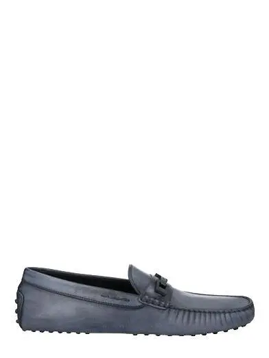 TOD'S Slate Leather Loafers - Blue