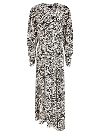 Isabel Marant Étoile Maxi Asymmetric Zebra Print Dress - Ivory