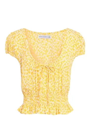 Faithfull The Brand Peplum Floral Top - Yellow