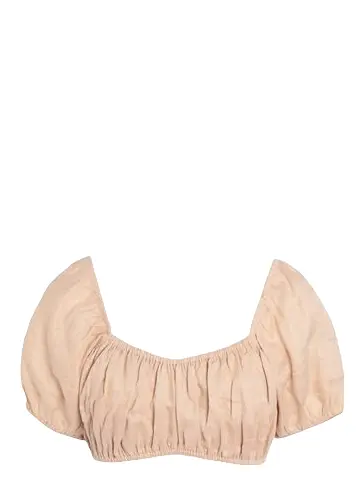 Faithfull The Brand Linen Crop Top - Beige