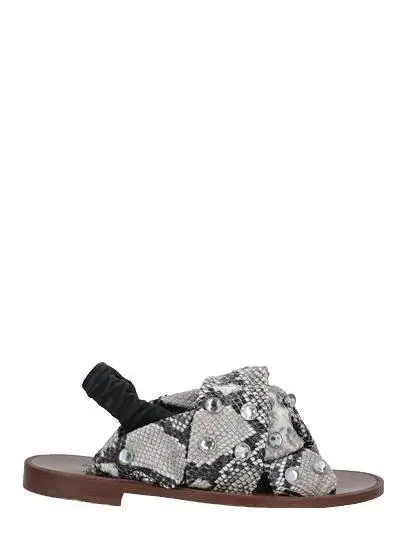 Pinko Leather Slingback Sandals - Grey
