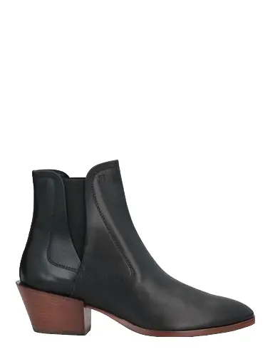 TOD'S Ankle Boots In Calfskin With Elastic Fibers - Black