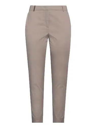 Peserico Twill Chino Pants With Leather Trim - Beige