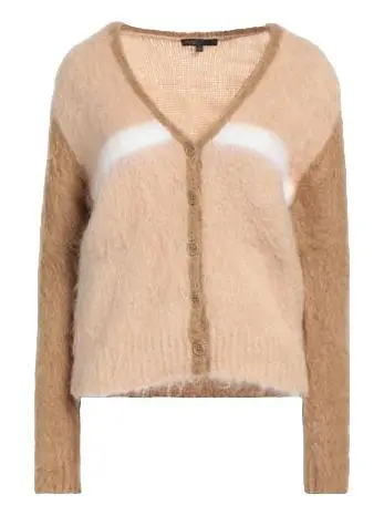 Maje Knitted Multicolor Cardigan - Camel